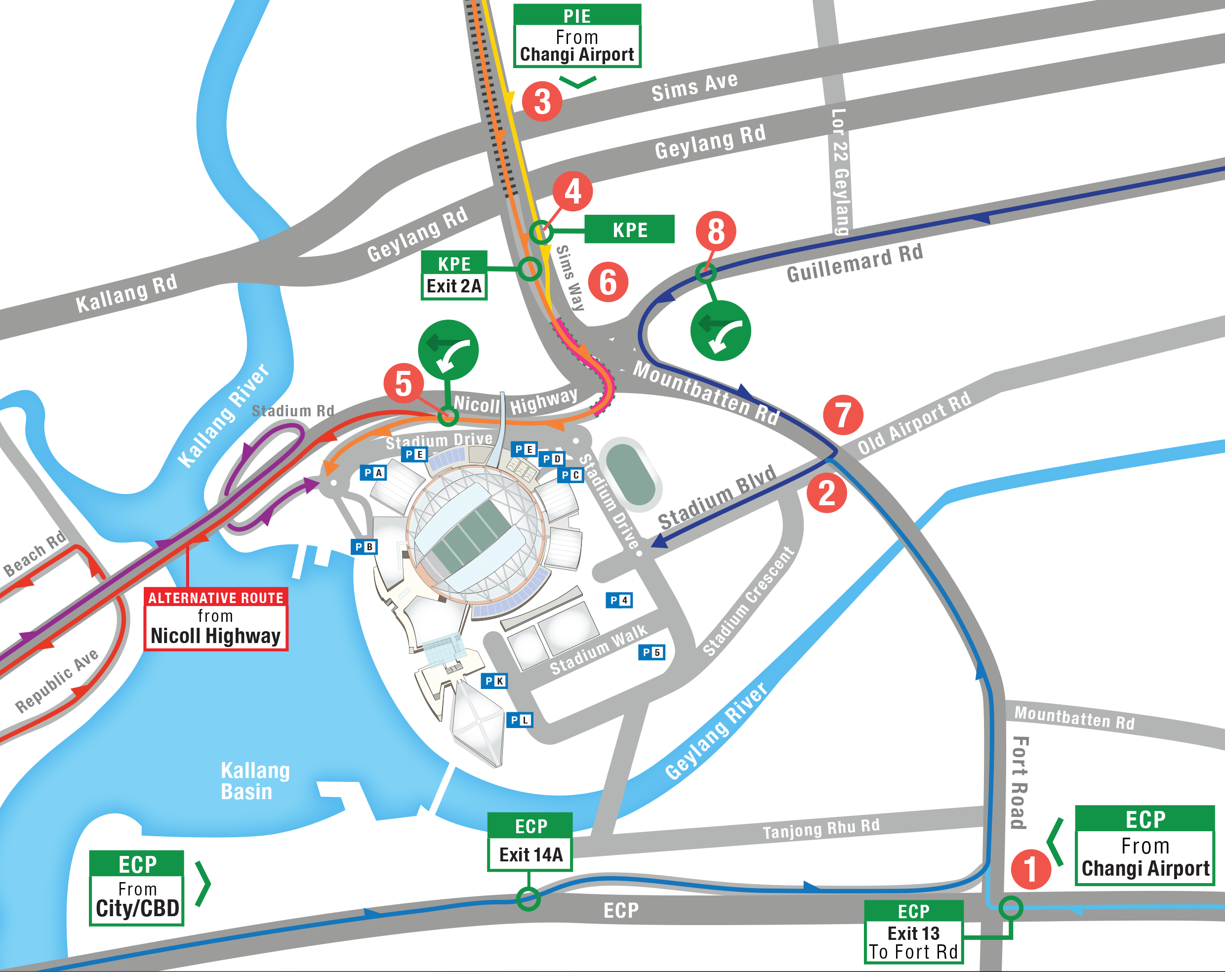 Sports Hub Directions & Map | Singapore Sports Hub | Sports ...