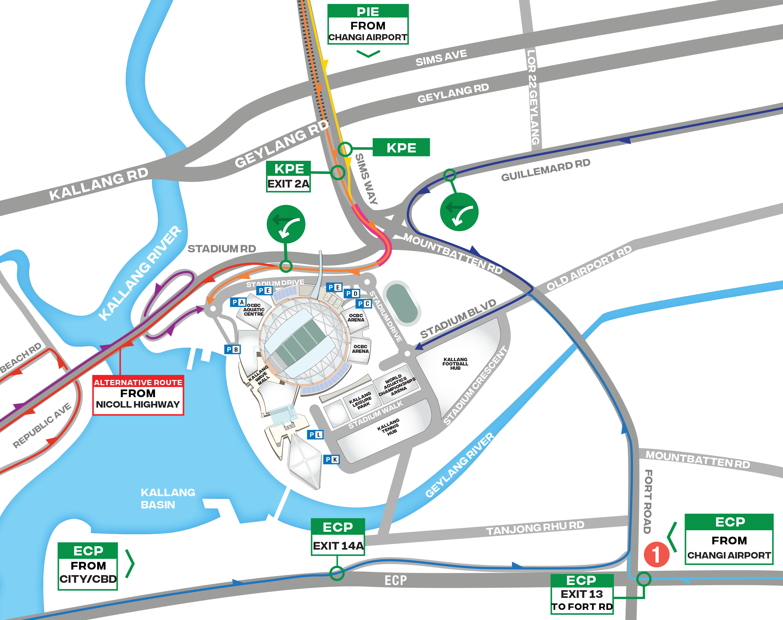 Sports Hub Directions & Map | Singapore Sports Hub | Sports ...